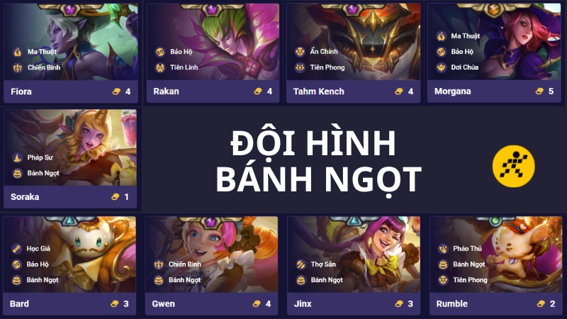 Cách chơi đội hình Bánh Ngọt DTCL Mùa 12 chi tiết và đầy đủ nhất